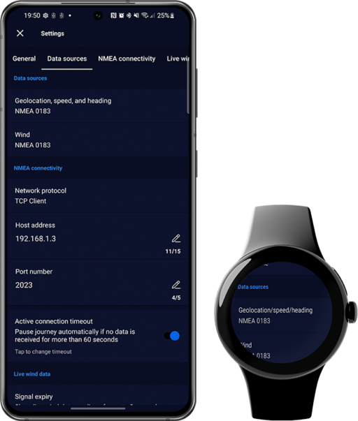 NMEA 0183 Dashboard For Android and Wear OS - Watch & Navy